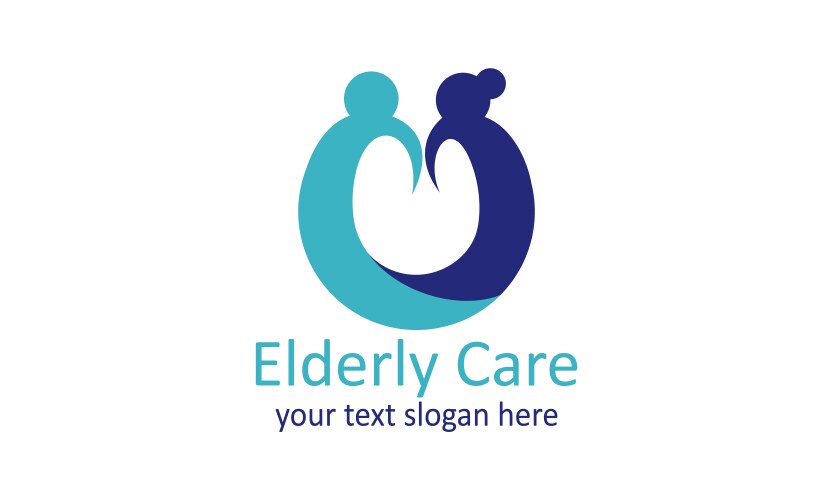 Elderly care logo design best Royalty Free Vector Image