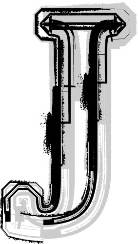 Organic font letter j Royalty Free Vector Image