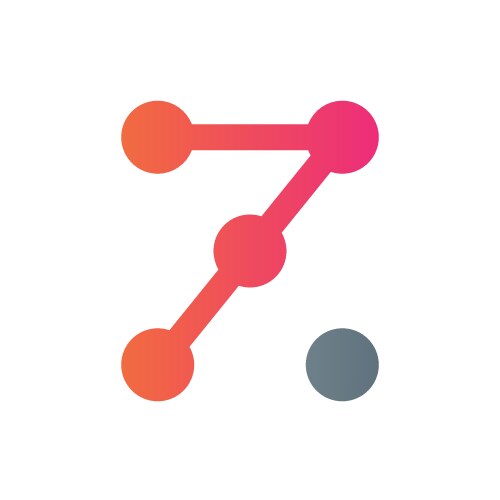 Number 7 logo template seven icon design Vector Image