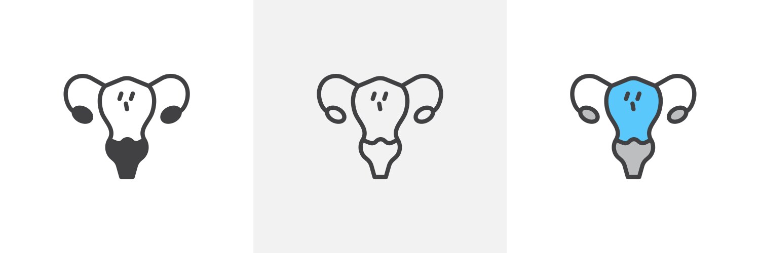 Pelvic inflammatory disease icon set on white Vector Image