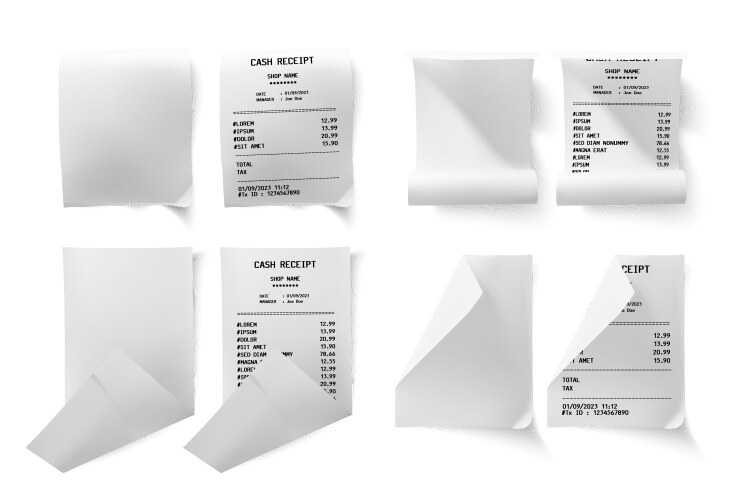 Realistic burning paper receipt check and payment Vector Image