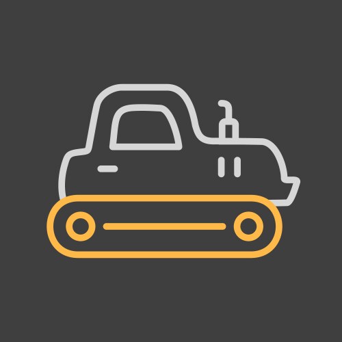 Tractor crawler icon agriculture sign graph Vector Image