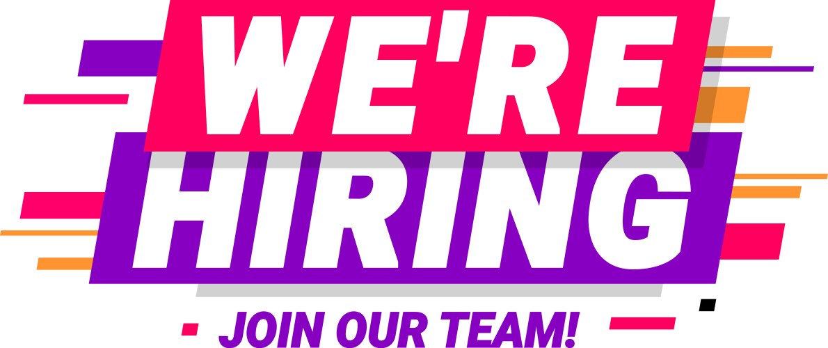 Were hiring poster flyer social media post design Vector Image