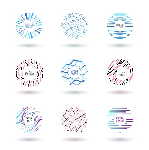 Set wave pattern and wavy circle Royalty Free Vector Image