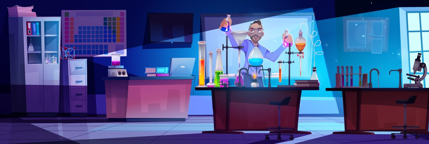 A science laboratory room Royalty Free Vector Image