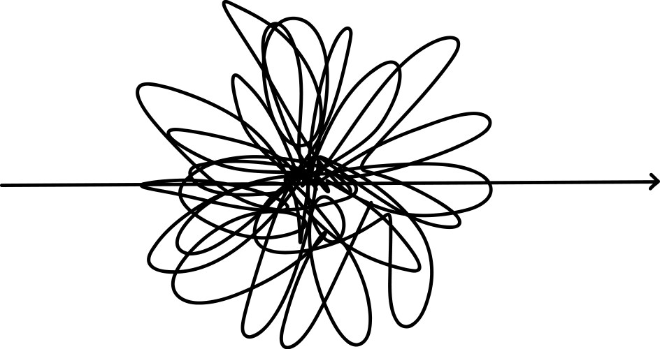 Chaotic line arrow doodle chaos simple drawn Vector Image