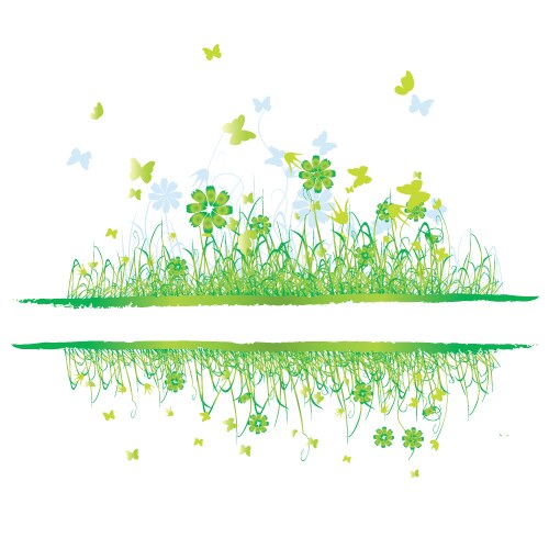 Spring grass seamless border floral Royalty Free Vector