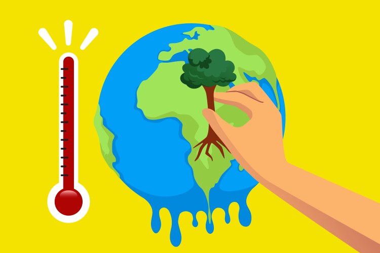 Global warming infographics Royalty Free Vector Image
