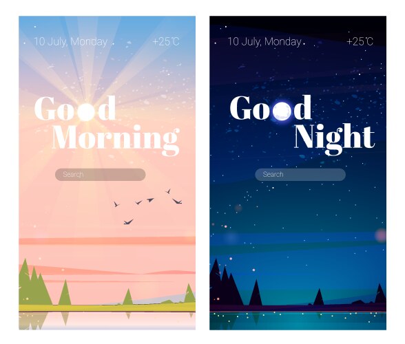Day night app morning and evening sky nature Vector Image