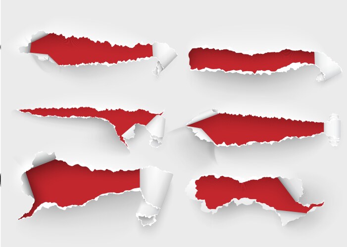 Torn ripped paper template sides Royalty Free Vector Image