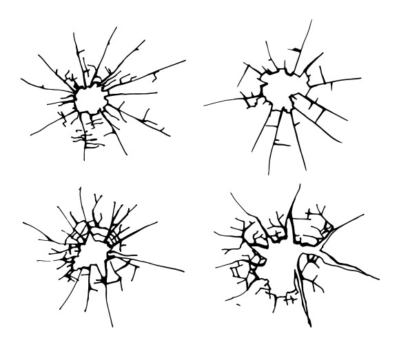 Broken glass cracked window texture realistic Vector Image