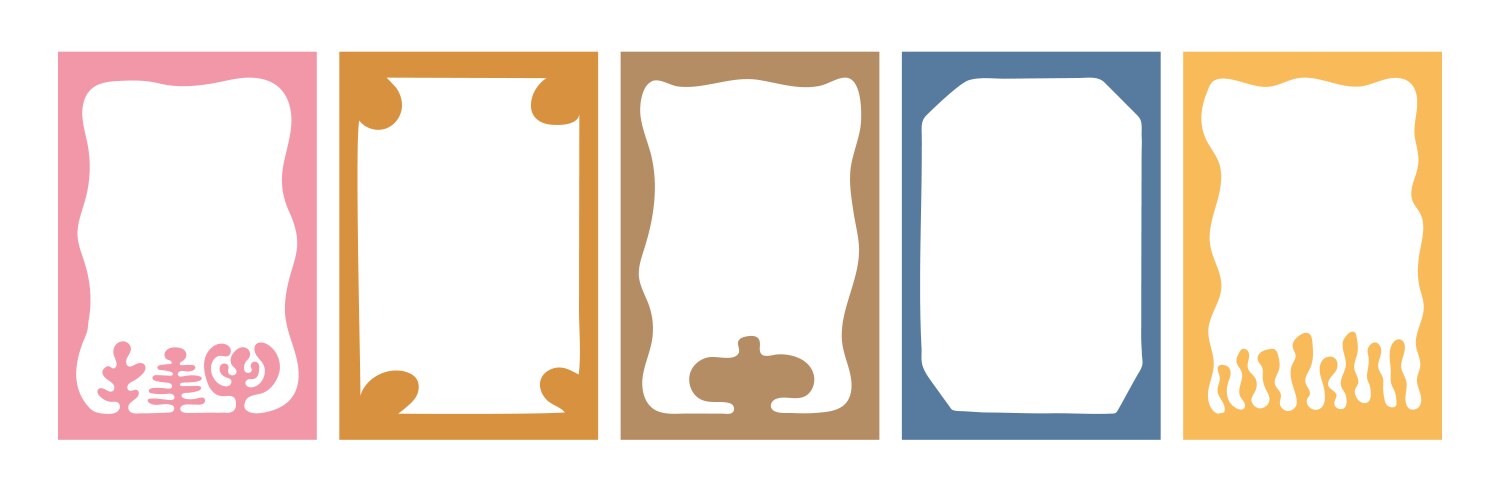 Blank text frames template in doodle style beige Vector Image