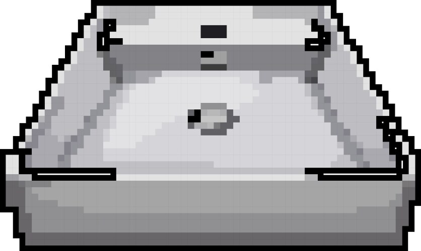 Bath sink ceramic game pixel art Royalty Free Vector Image