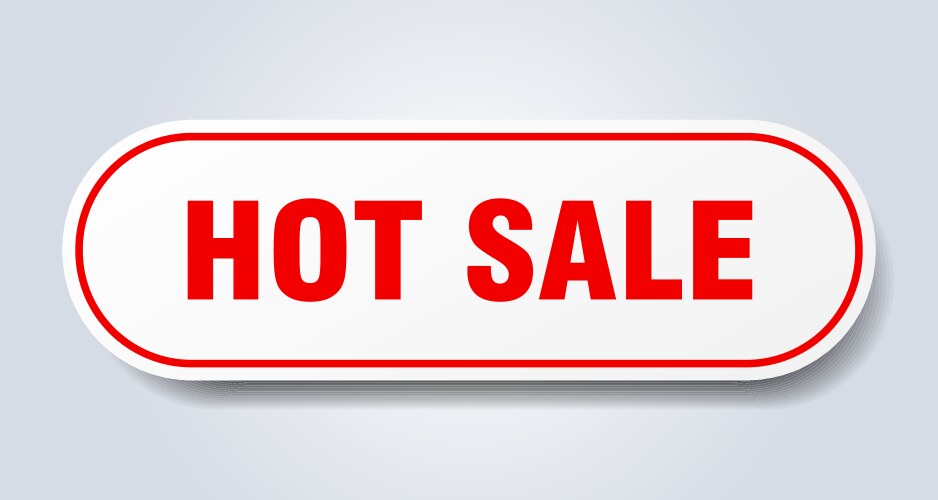 Hot sale sign rounded isolated button white Vector Image