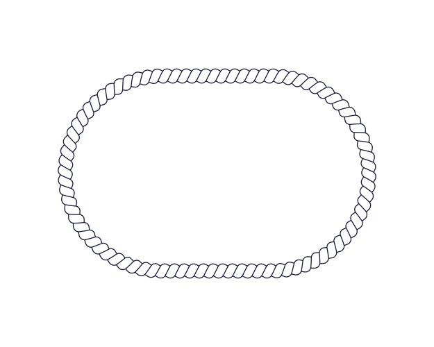 Rope frame with loops rectangle shape in retro Vector Image