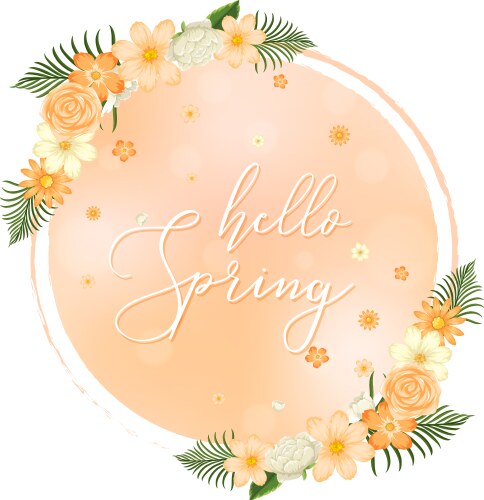 Round border with colorful flowers Royalty Free Vector Image