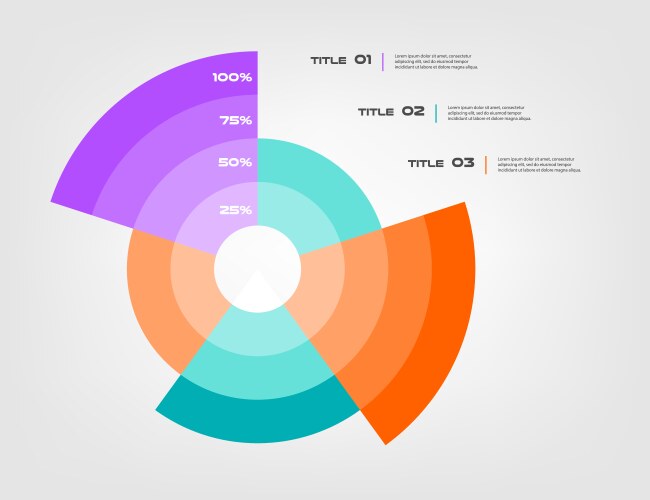 Concentric infographics step by in a series Vector Image