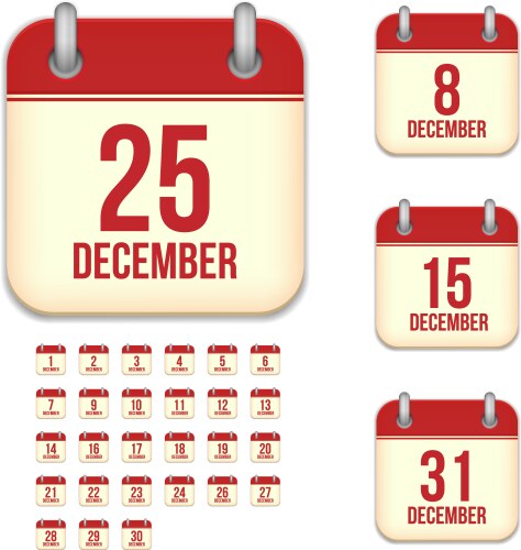Calendar and event icons Royalty Free Vector Image