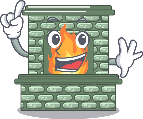 Finger fire extinguisher mascot cartoon Royalty Free Vector