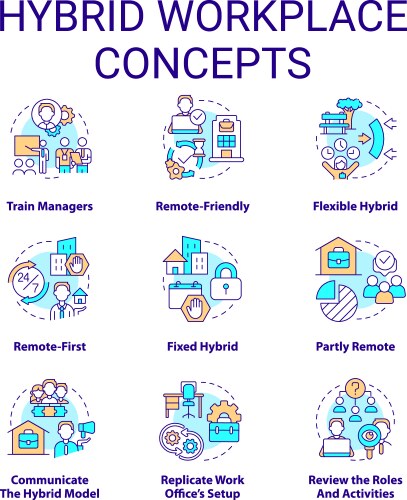 Flexible hybrid concept icon Royalty Free Vector Image