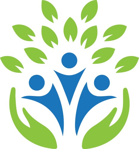 Natural health logo design Royalty Free Vector Image