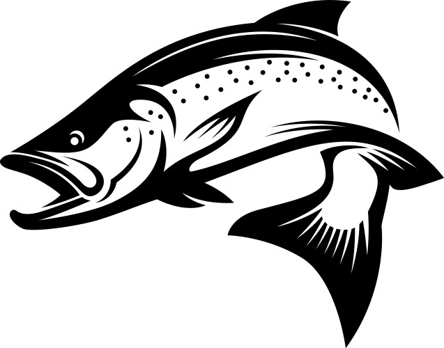 Trout fishing template Royalty Free Vector Image