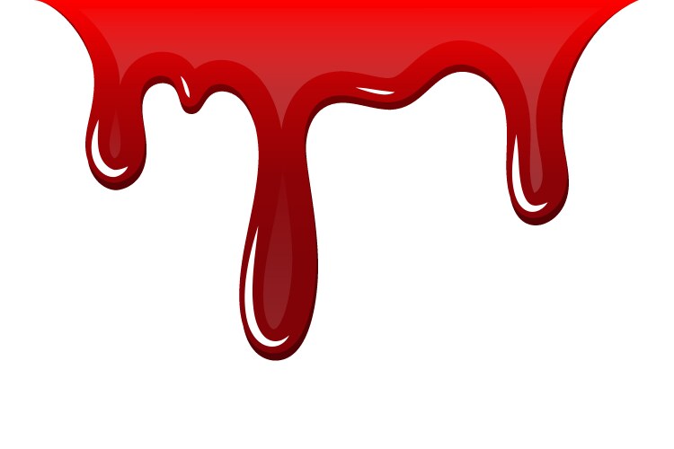 Blood drip 3d drop isolated white Royalty Free Vector Image