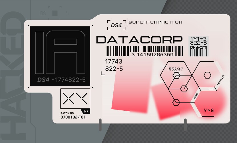 Cyberpunk decal sticker label Royalty Free Vector Image