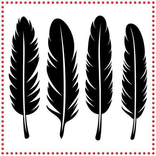 Feather silhouette for elegant and minimalist art Vector Image