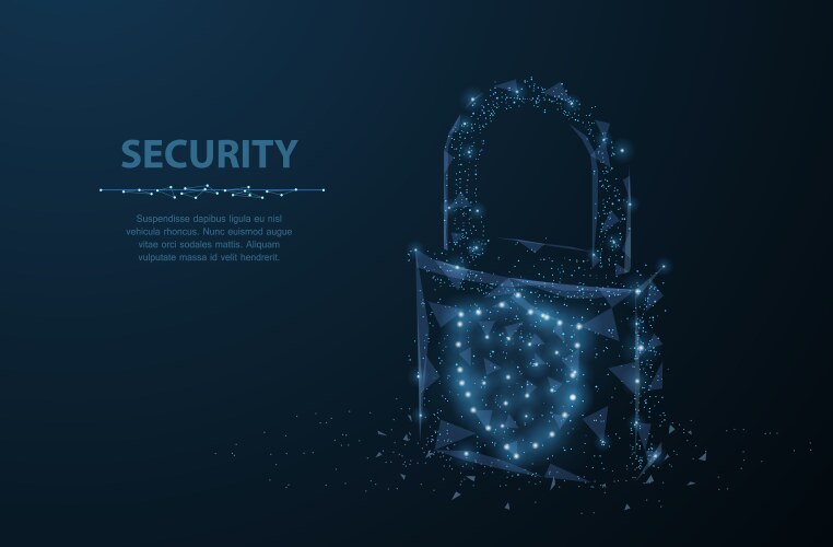 Security lock polygonal wireframe mesh looks like Vector Image
