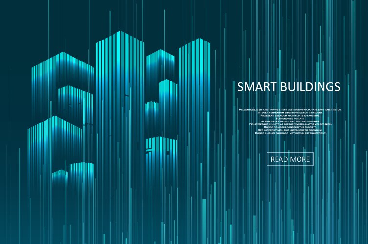 Smart building concept design for city Royalty Free Vector