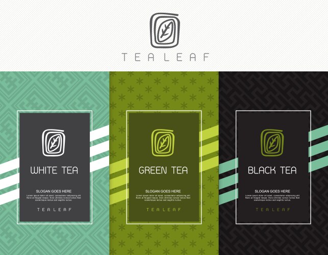 Tea bags packaging realistic set Royalty Free Vector Image
