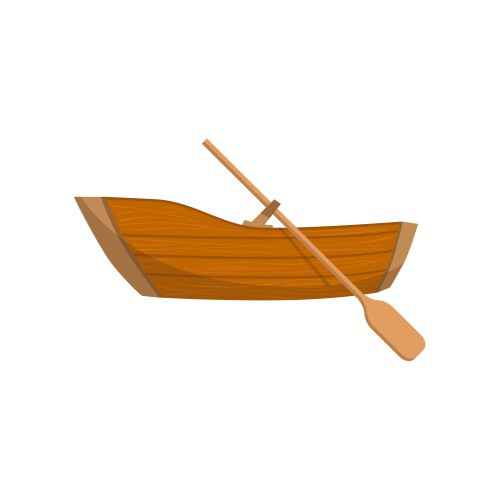 Wooden boat side view Royalty Free Vector Image