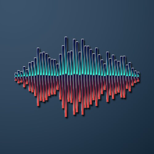 80s styled chrome sound wave Royalty Free Vector Image