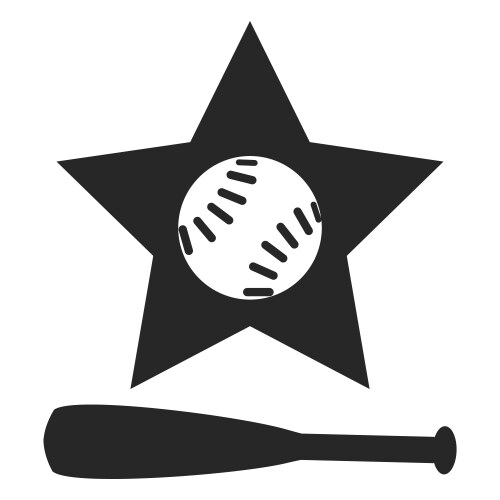 Baseball bat star icon Royalty Free Vector Image