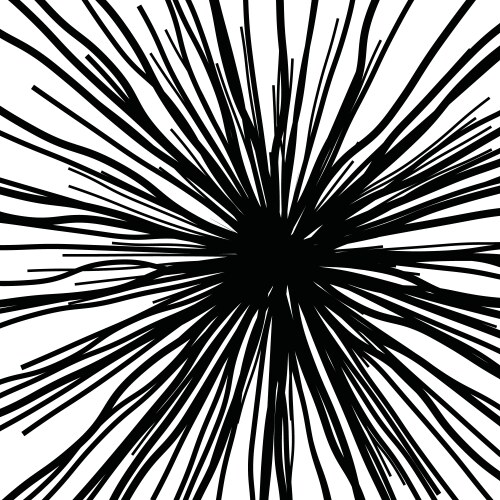 Linear hand drawing curved light rays Royalty Free Vector