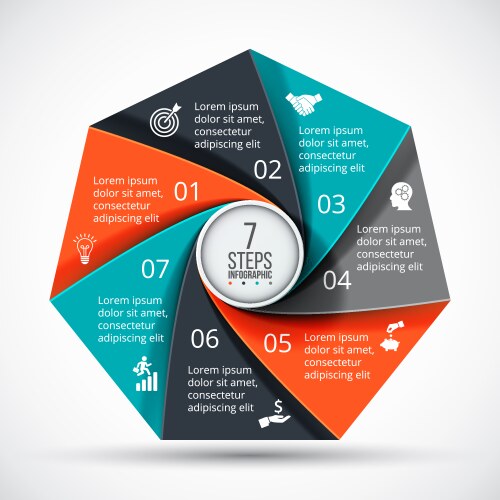 Seven Part Infographic Royalty Free Vector Image