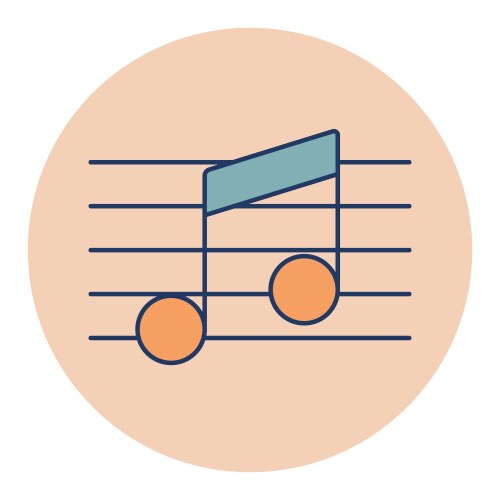 Stave and music notes icon Royalty Free Vector Image