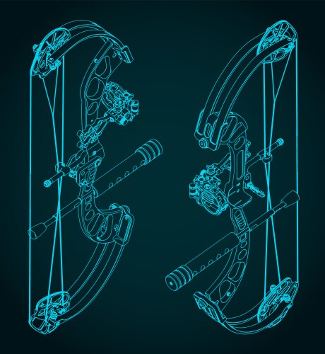 Compound bow close-up Royalty Free Vector Image