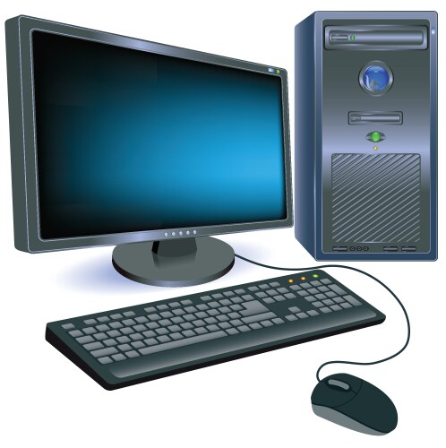 Cartoon desktop computer Royalty Free Vector Image