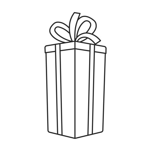 Continuous one line drawing give a gift Royalty Free Vector