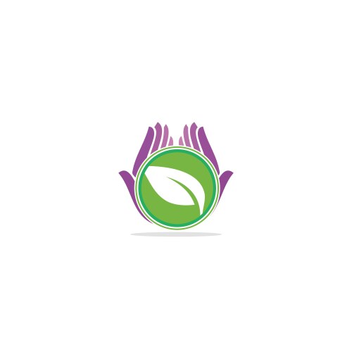 Save gold leaf organic hand logo Royalty Free Vector Image