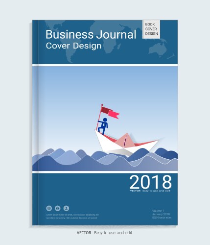 Medical journal cover design template Royalty Free Vector