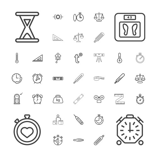 15 measurement icons Royalty Free Vector Image
