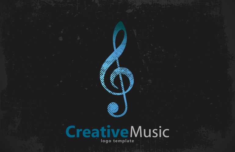 Music note golden logo design Royalty Free Vector Image