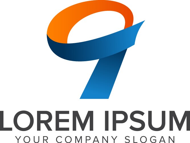 Number 9 logo design concept template Royalty Free Vector