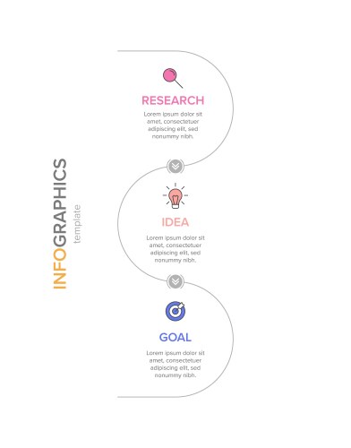 Vertical infographic design with icons and 3 Vector Image