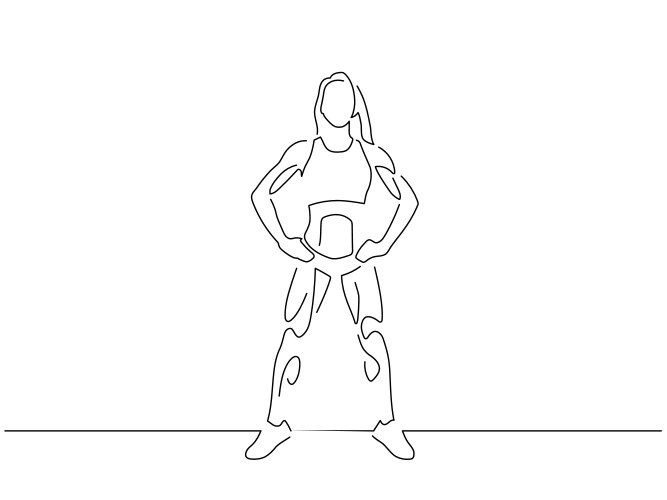 Bodybuilding isolated line drawing Royalty Free Vector Image