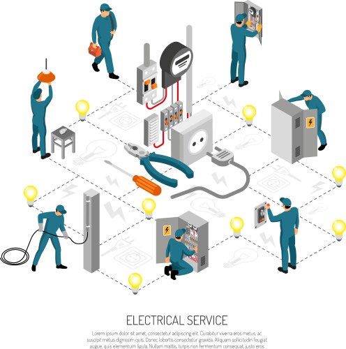 Electrician engineering poster Royalty Free Vector Image