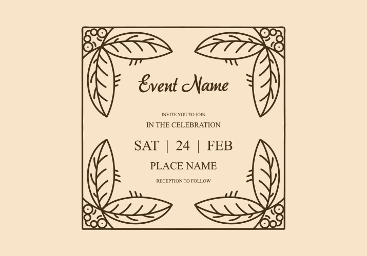 Elegant vintage frame design for invitation card Vector Image